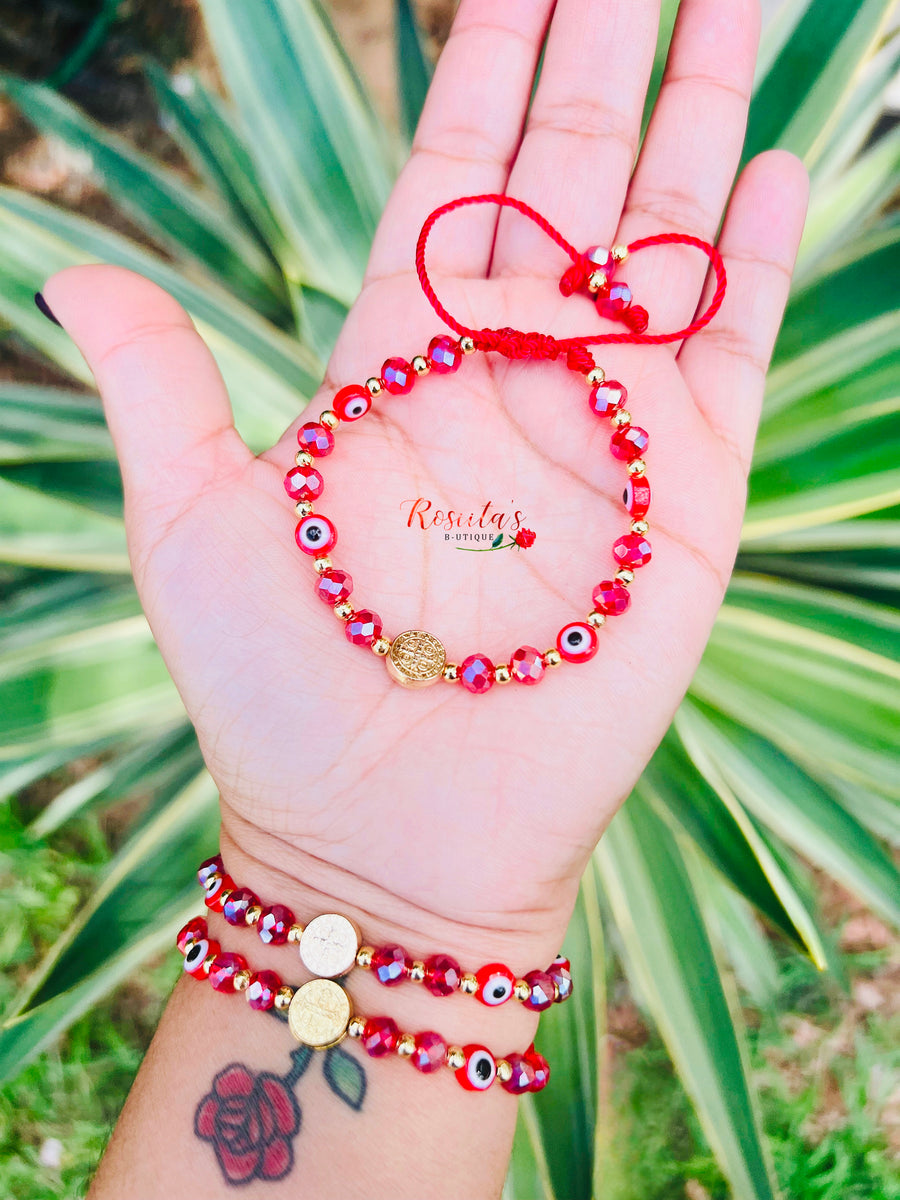 Red Evil eye bracelet-Adult – Rosiita's B-utique